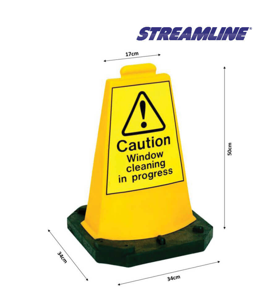 Safety Cone '' Trip Hazard/Window Cleaning in Progress '' Sign