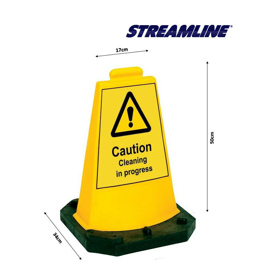 Safety Cone '' Trip Hazard/Window Cleaning in Progress '' Sign